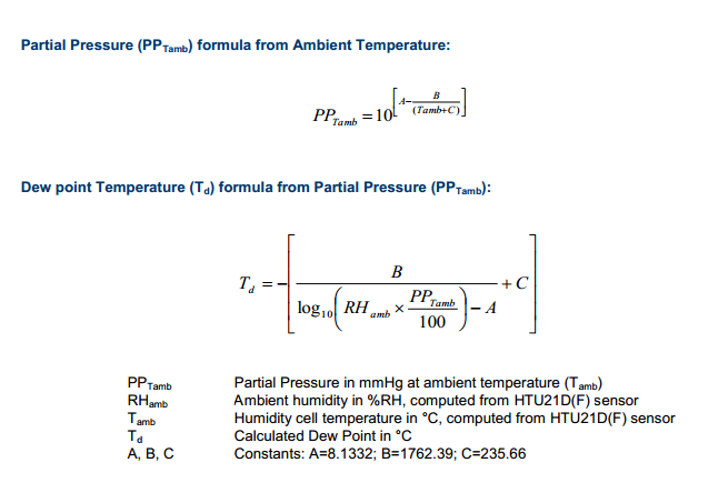 Dew Point Calculation with HTU21D Humidity Sensor – SteelCity Electronics